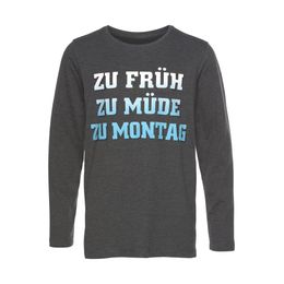 Kidsworld Langarmshirt in anthrazit-meliert | Gr.: 164-170