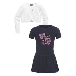 Kidsworld Bolero, Kleid & Leggings in marine/wei&szlig; | Gr.: 104/110