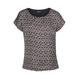 Laura Scott Shirtbluse in schwarz-rosa-gemustert | Gr.: 42