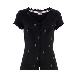 Kangaroos Kurzarmshirt in schwarz-bunt | Gr.: 36-38