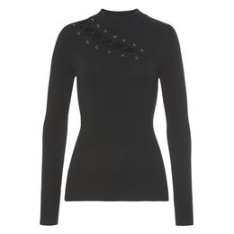 Melrose Stehkragenpullover in schwarz | Gr.: 38