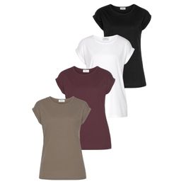 Boysen's BOYSENS T-Shirt in taupe, bordeaux, wei&szlig;, schwarz | Gr.: 44