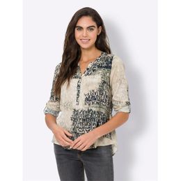 Heine Druckbluse in oliv-sand-bedruckt | Gr.: 34