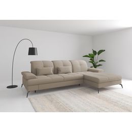 Sit & More Ecksofa SIT & MORE "Amica, L-Form, inkl. Sitztiefenverstellung & Armteilverstellung", beige (taupe), B:279cm H:90cm T:185cm, 95% Polyester, 5% Polyamid, Sofas, Ecksofa, wahlweise mit Bettfunktion, Bettkasten und Kopfteilverstellung