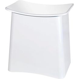 Badhocker Wenko "Wing", weiß, B:45 H:48 T:45, Hocker, mit herausnehmbarem Wäschesack