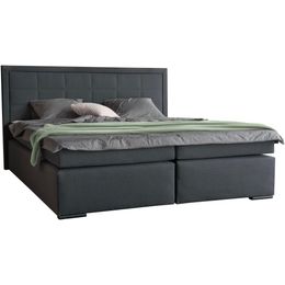 Boxspringbett Collection AB "30 Jahre Jubiläums-Modell Athena", grau (anthrazit), B:193cm L:208cm, Holzwerkstoff, Spanplatte, Komplettbetten, in H2,H3 & H4, wahlweise mit LED-Leiste, Topseller