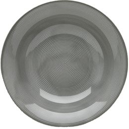 Pastateller Van Well "Jive, tiefer Teller 20 cm, 6 Stück", grau, H:4,5cm Ø:20cm, Porzellan, Speiseteller, dezentes Spiraldekor, spülmaschinen-und mikrowellengeeignet