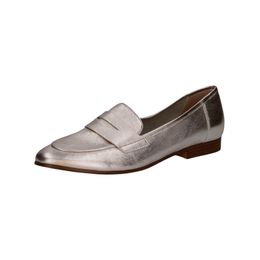 Slipper Caprice "Caprice Slipper Leder", Damen, Gr. 38,5, metallic, Leder, Schuhe