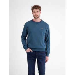 Sweatshirt Lerros "Lerros Urbaner Sweatshirtstyle für Herren", Herren, Gr. M, blau (storm blau), 50% Baumwolle, 50% Polyester, Sweatshirts