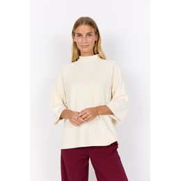 soyaconcept Damen Shirtbluse "SC-BANU 261"cream, Gr. L, unifarben, Jersey, Obermaterial: 48% Modal, 48% Polyester, 4% Elasthan, Blusen