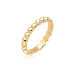 Fingerring Elli "Stacking Ring Kügelchen 925 Silber" Gr. 52, gold, Fingerringe, Damen, 52mm, ohne Stein, Silber 925 (Sterlingsilber), 3mm