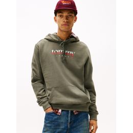 Hoodie Tommy Jeans "TJM DNA", Herren, Gr. M, gr&uuml;n (pewter gr&uuml;n), Sweatware, Obermaterial: 100% Baumwolle, regular fit, Rippb&uuml;ndchen, Sweatshirts Hoodie, Sweatshirt, Reuglar Fit, mit Logo