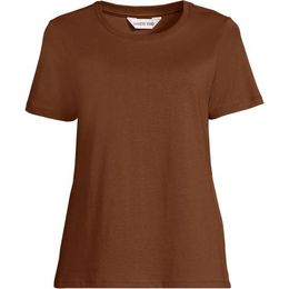 LANDS' END Supima T-Shirt mit Rundhalsausschnitt, Damen,  Orange, Baumwolle, by Lands' End
