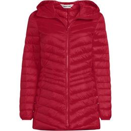 LANDS' END Daunenjacke WANDERWEIGHT Verstaubar Ultraleicht mit Kapuze, Damen,  Rot, Nylon/Daunen, by Lands' End