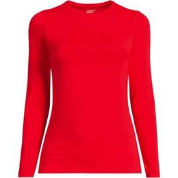 LANDS' END Shirt aus Baumwolle/Modal-Mix mit Rundausschnitt, Damen,  Rot, Elasthan/Baumwolle Modal, by Lands' End