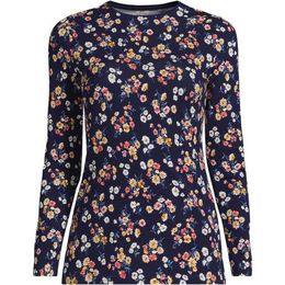 LANDS' END Shirt aus Baumwolle/Modal-Mix mit Rundausschnitt, Damen,  Blau, Baumwolle Modal, by Lands' End
