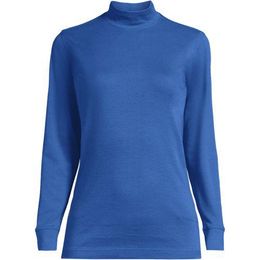 LANDS' END Stehkragen-Shirt, Damen,  Blau, Baumwolle, by Lands' End