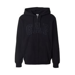 GAP Zip-Up Hoodie 'HERITAGE' male Black size XL