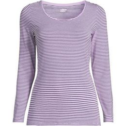 LANDS' END Baumwolle/Modal-Shirt mit Ballett-Ausschnitt, Damen,  Lila, Baumwolle Modal, by Lands' End