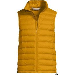 LANDS' END Ultraleichte verstaubare Wanderweight-Daunenweste, Herren,  Gelb, Polyester/Nylon/Daunen, by Lands' End