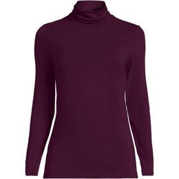 LANDS' END Rollkragenshirt aus Baumwoll/Modalmix, Damen,  Lila, Baumwolle/Elasthan/Baumwolle Modal, by Lands' End