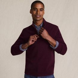 LANDS' END Kaschmir-Pullover in Troyerform, Herren,  Rot, Kaschmir, by Lands' End