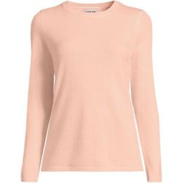 LANDS' END Kaschmir-Pullover mit rundem Ausschnitt, Damen,  Pink, Kaschmir, by Lands' End