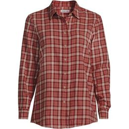 LANDS' END Boyfriend-Bluse aus Flanell, Damen,  Orange, Baumwolle, by Lands' End