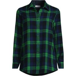 LANDS' END Boyfriend-Bluse aus Flanell, Damen,  Gr&uuml;n, Baumwolle, by Lands' End