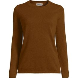 LANDS' END Kaschmir-Pullover mit rundem Ausschnitt, Damen,  Beige, Kaschmir, by Lands' End