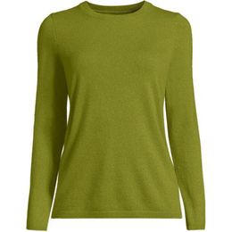 LANDS' END Kaschmir-Pullover mit rundem Ausschnitt, Damen,  Grün, Kaschmir, by Lands' End