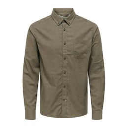 Only & Sons Only & Sons Button Up Shirt 'ONSROAD' male Brown size L