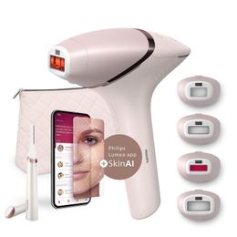 Philips IPL-Haarentferner »Lumea Series 9900« 450.000 Lichtimpulse 4 Aufsätze (Achseln, Bikinizone, Körper, Gesicht), 3 SkinAI Funktionen rosa...