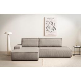Home Affaire Ecksofa »SHERWOOD, Schlafsofa in L-Form offen (275cm), Cord, Leinenoptik« Schlaffunktion und Bettkasten, Kedernaht, hoher Sitz- &...