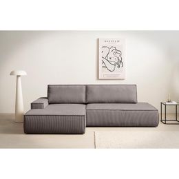 Home Affaire Ecksofa »SHERWOOD, Schlafsofa in L-Form offen (275cm), Cord, Leinenoptik« Schlaffunktion und Bettkasten, Kedernaht, hoher Sitz- &...