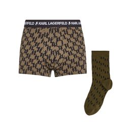 K by KARL LAGERFELD Karl Lagerfeld Set: Boxershorts und Socken Herren Gr&ouml;&szlig;e XS oliv / schwarz / wei&szlig;