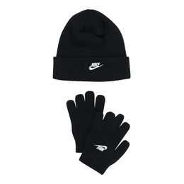 Nike Sportswear Set: Mütze + Handschuhe Mädchen Größe S/XXL schwarz / weiß