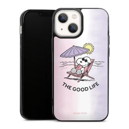 DeinDesign iPhone 13 Mini Handy Slim Case extra d&uuml;nn Silikon Handyh&uuml;lle schwarz H&uuml;lle Snoopy Official Licensed Product Peanuts Silikon Slim Case