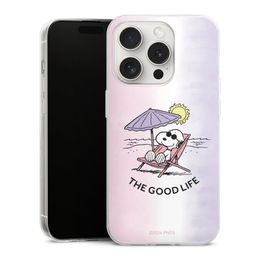 DeinDesign iPhone 15 Pro Handy Slim Case Silikon Handyh&uuml;lle transparent H&uuml;lle extra d&uuml;nn Snoopy Official Licensed Product Peanuts Silikon Slim Case