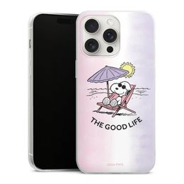 DeinDesign iPhone 15 Pro Max Handy Slim Case Silikon Handyh&uuml;lle transparent H&uuml;lle extra d&uuml;nn Snoopy Official Licensed Product Peanuts Silikon Slim Case