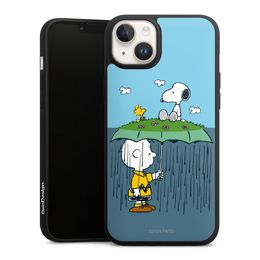 DeinDesign iPhone 14 Handy Premium Silikon H&uuml;lle Handyh&uuml;lle schwarz Case Peanuts Children Snoopy Silikon Premium Case