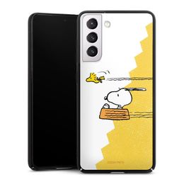 DeinDesign Galaxy S21 FE 5G Handy Hard Case Schutzh&uuml;lle schwarz Smartphone Backcover Snoopy Peanuts Children Hard Case