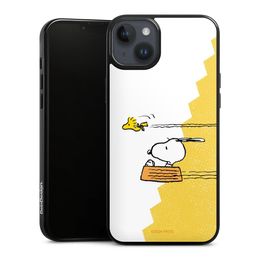 DeinDesign iPhone 14 Plus Handy Silikon H&uuml;lle Case schwarz Handyh&uuml;lle Snoopy Peanuts Children