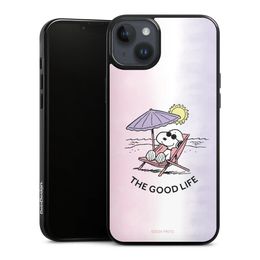 DeinDesign iPhone 14 Plus Handy Silikon H&uuml;lle Case schwarz Handyh&uuml;lle Snoopy Official Licensed Product Peanuts