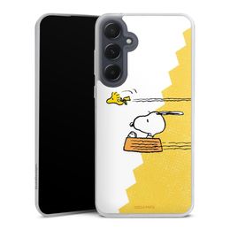 DeinDesign Galaxy A55 5G Handy Slim Case Silikon Handyh&uuml;lle transparent H&uuml;lle extra d&uuml;nn Snoopy Peanuts Children Silikon Slim Case