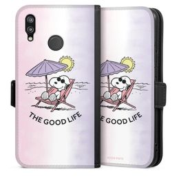 DeinDesign Huawei P20 Lite Handy Klapph&uuml;lle Handyh&uuml;lle aus Kunst Leder schwarz Flip Case Snoopy Official Licensed Product Peanuts Sideflip mit Lasche