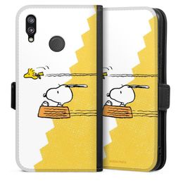 DeinDesign Huawei P20 Lite Handy Klapph&uuml;lle Handyh&uuml;lle aus Kunst Leder schwarz Flip Case Snoopy Peanuts Children Sideflip mit Lasche