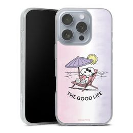 DeinDesign iPhone 16 Pro Handy Silikon H&uuml;lle Case transparent Handyh&uuml;lle Snoopy Official Licensed Product Peanuts Silikon Case