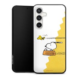 DeinDesign Galaxy S24 FE 5G Handy Premium Silikon H&uuml;lle Handyh&uuml;lle schwarz Case Snoopy Peanuts Children Silikon Premium Case