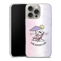 DeinDesign iPhone 16 Pro Max Handy Silikon H&uuml;lle Case transparent Handyh&uuml;lle Snoopy Official Licensed Product Peanuts Silikon Case